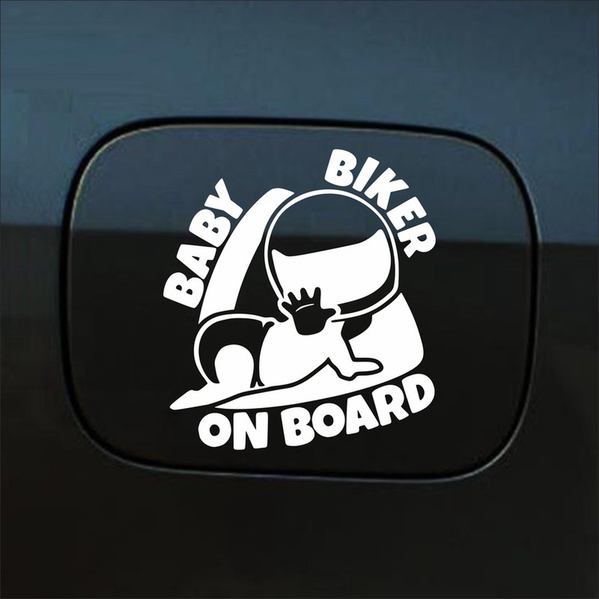 Bumpersticker - Baby Biker On Board - 12 X 12 - Wit | bol.com