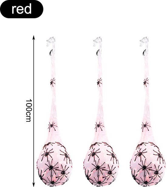 Glowing Spider Egg - Rood set 3st - Light-up Spider Egg - Zakken ...