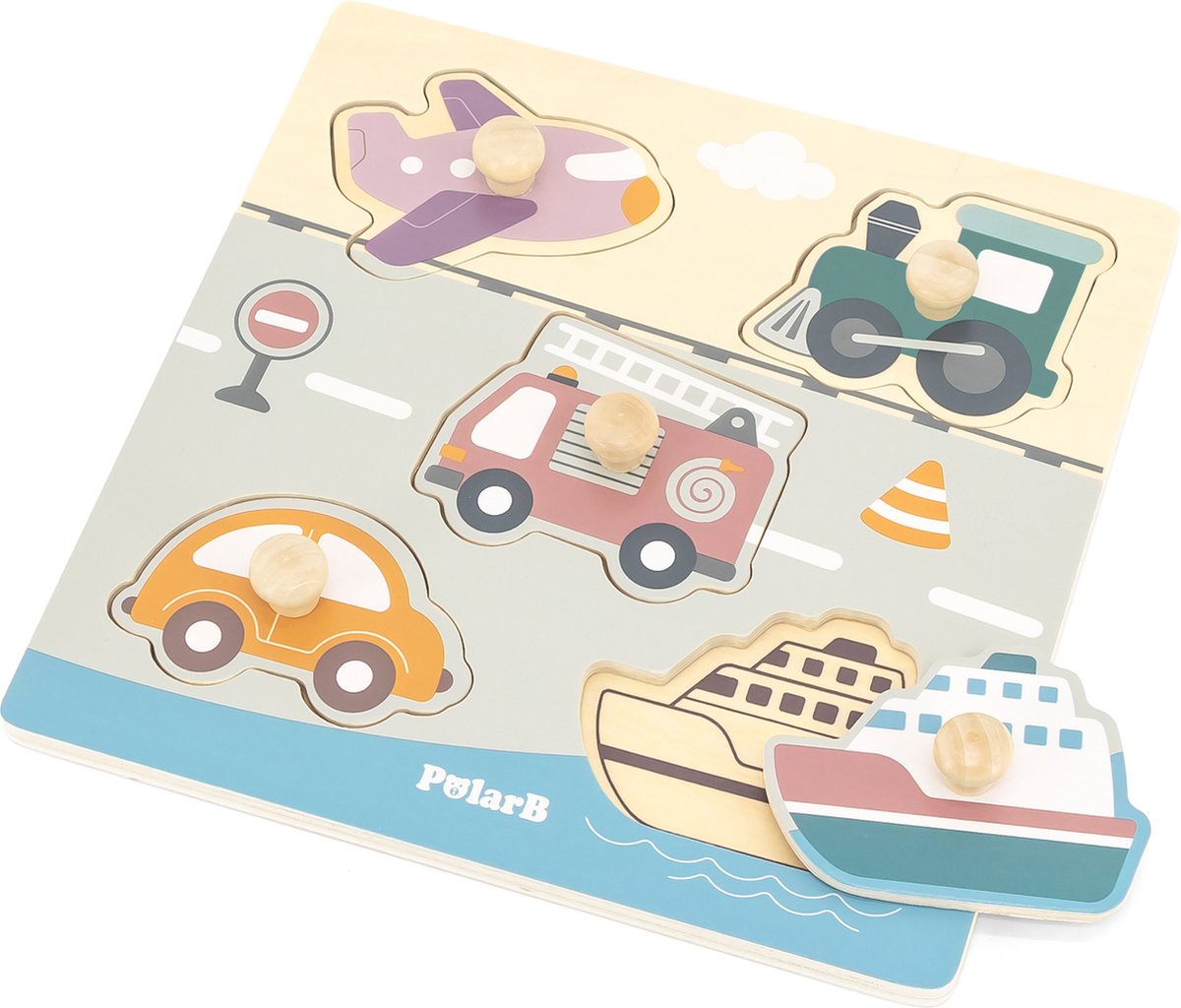 PolarB Houten Voertuigen Puzzel 44069 | bol.com
