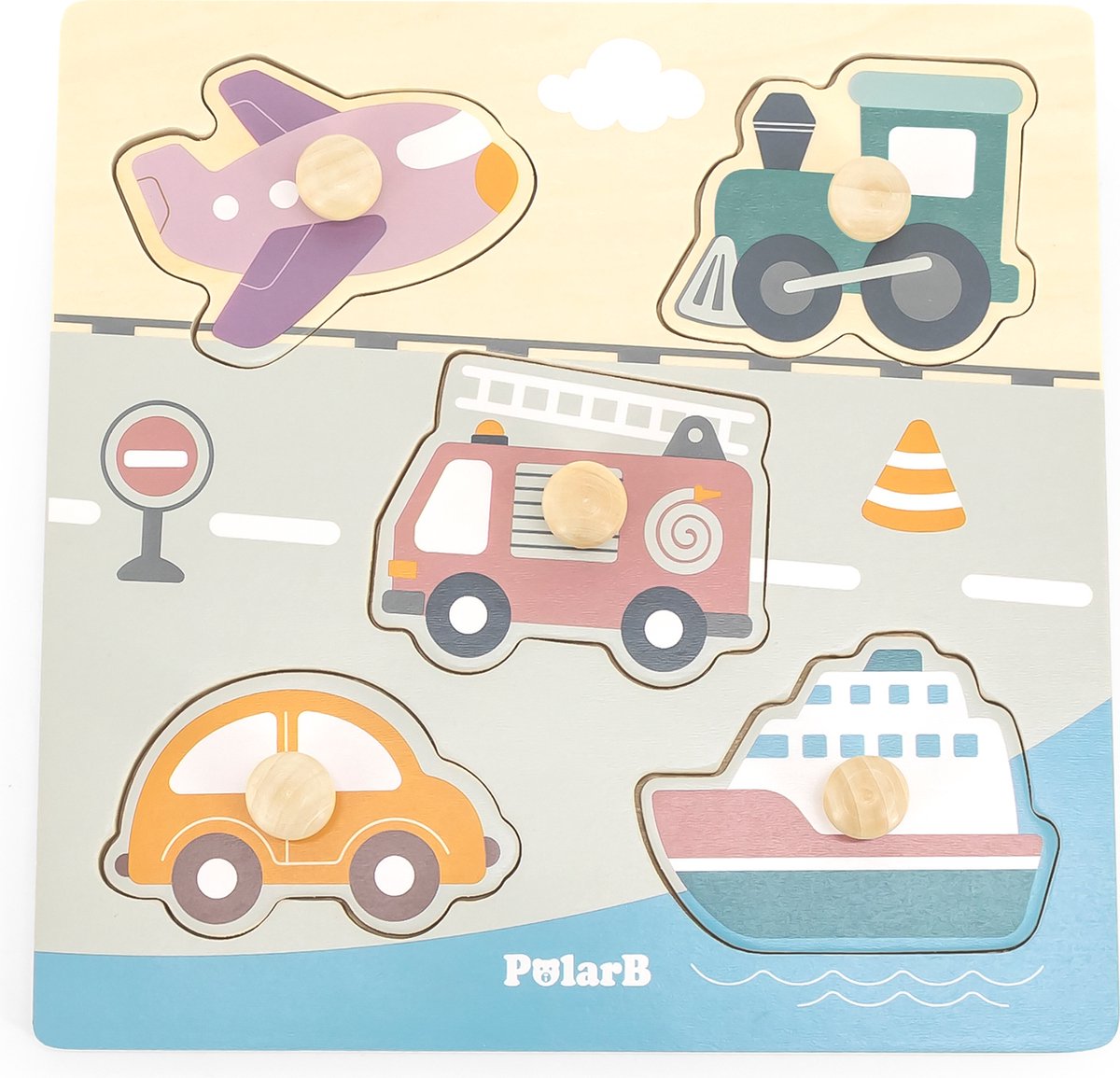 PolarB Houten Voertuigen Puzzel 44069 | bol.com