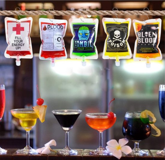 5x Drankinfuus voor themafeest - Halloween drinkzakken - drinkbaar ...