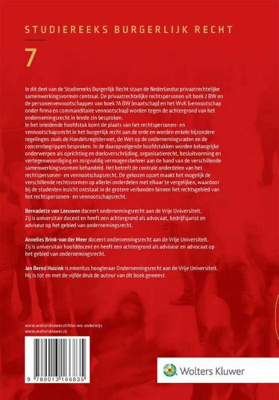 Rechtspersoon, vennootschap en onderneming | 9789013166835 | J.E. Brink ...