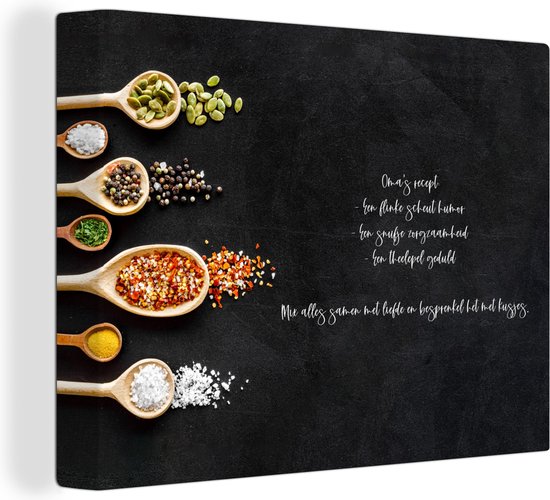 Canvas Schilderij Spreuken - Oma's Recept - Oma - Quotes - Koken ...