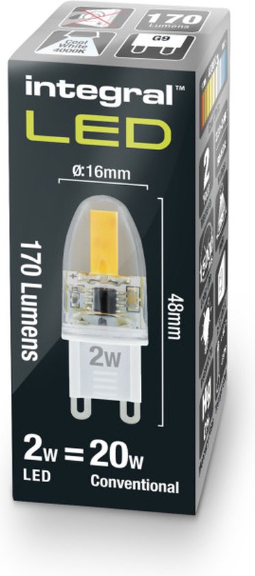 Integral LED - G9 LED lamp - 2 watt - 4000K - 170 lumen - Niet dimbaar | bol.com