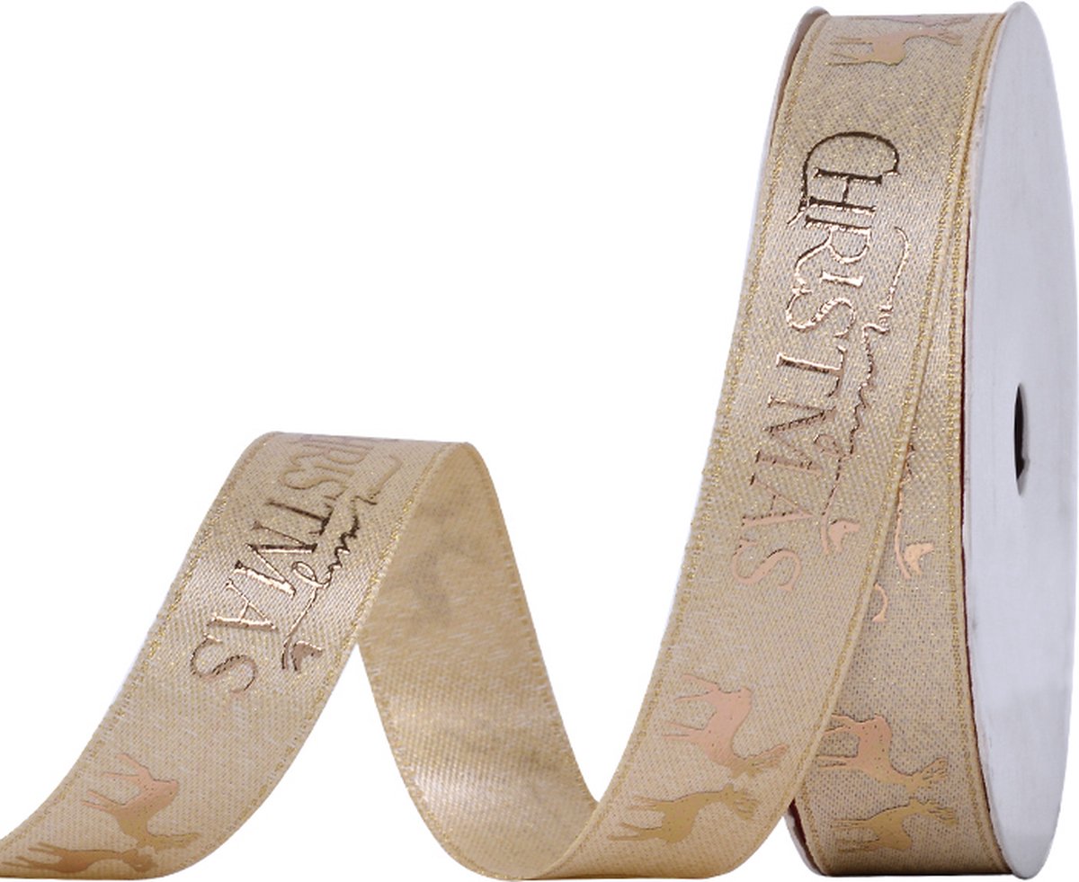 Kerst Lint Merry Christmas Rendier 16mm (1,6cm) | Luxe Dubbelzijdig ...