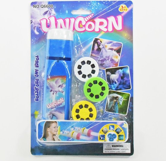 Dia Projector voor Kinderen - Unicorn - 3 Schijven met ieder 8 Plaatjes ...