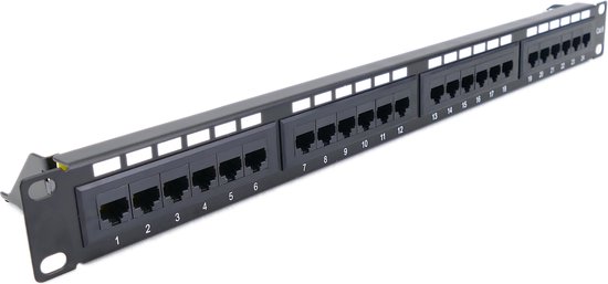 RackMatic - Patchpaneel 24 x RJ45 UTP cat.6 1 GB Ethernet | bol.com