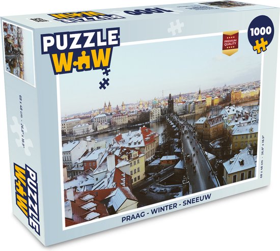 Puzzel Praag - Winter - Sneeuw - Legpuzzel - Puzzel 1000 stukjes ...