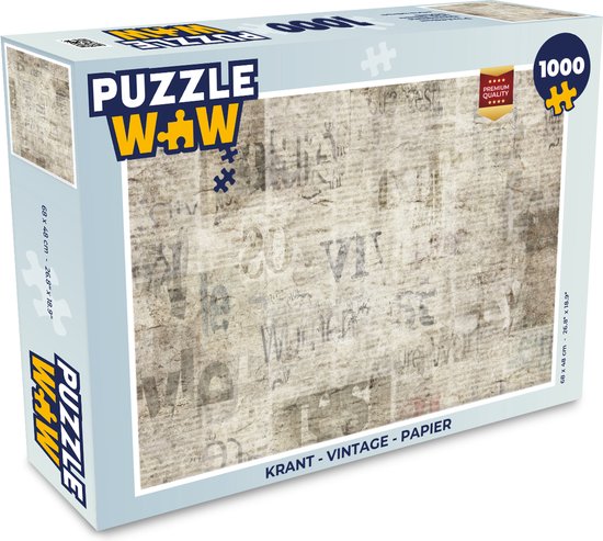 Puzzel Krant - Vintage - Papier - Legpuzzel - Puzzel 1000 stukjes ...