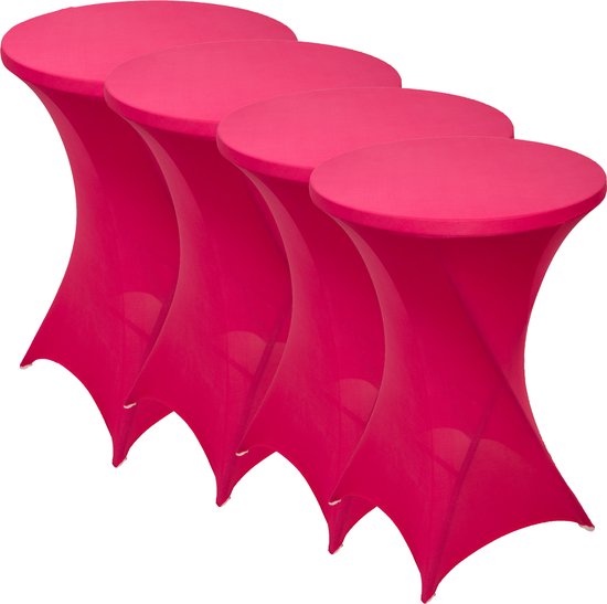 Statafelrok Roze x 4 – ∅80-85 x 110 cm – Statafelhoes Stretch 4 Stuks – Tafelhoezen... | bol.com