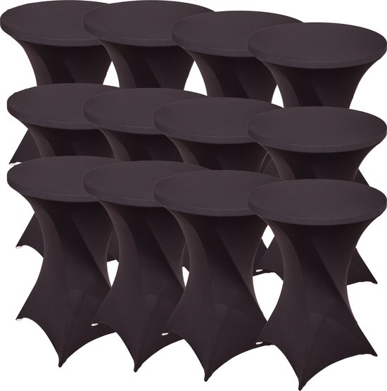 Statafelrok Grijs x 12 – ∅80-85 x 110 cm – Statafelhoes Stretch 12 Stuks – Tafelhoezen... | bol.com