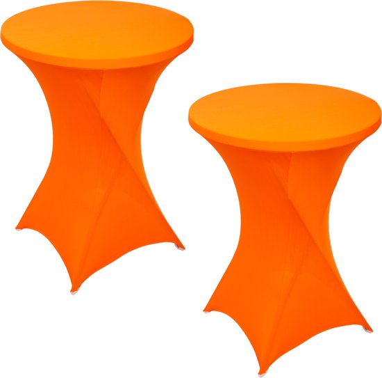 Statafelrok Oranje x 2 – ∅80-85 x 110 cm – Statafelhoes Stretch 2 Stuks – Tafelhoezen... | bol.com