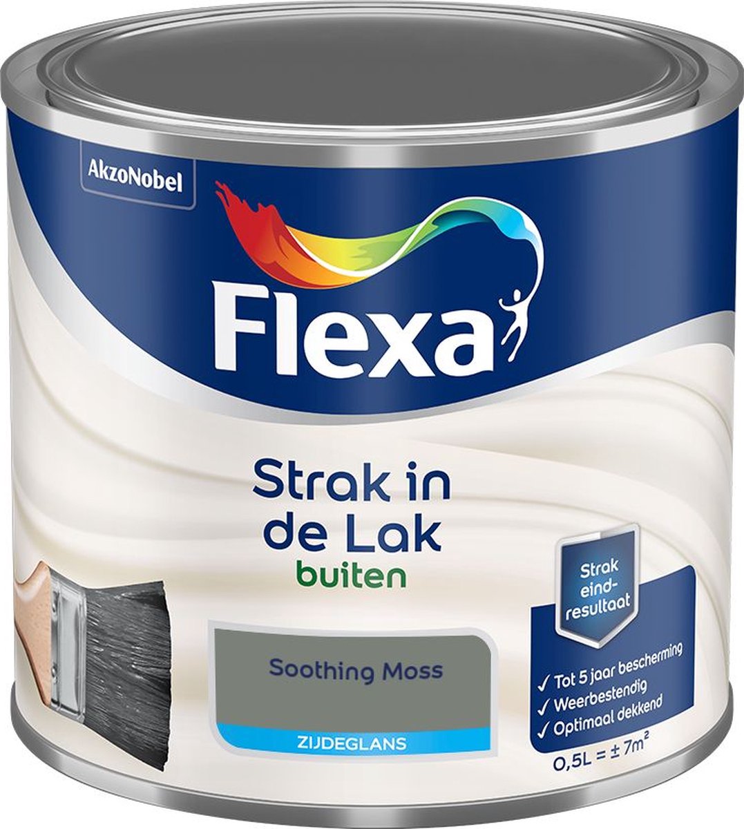 Flexa Strak in de Lak - Buitenlak - Zijdeglans - Soothing Moss - 500 ml ...