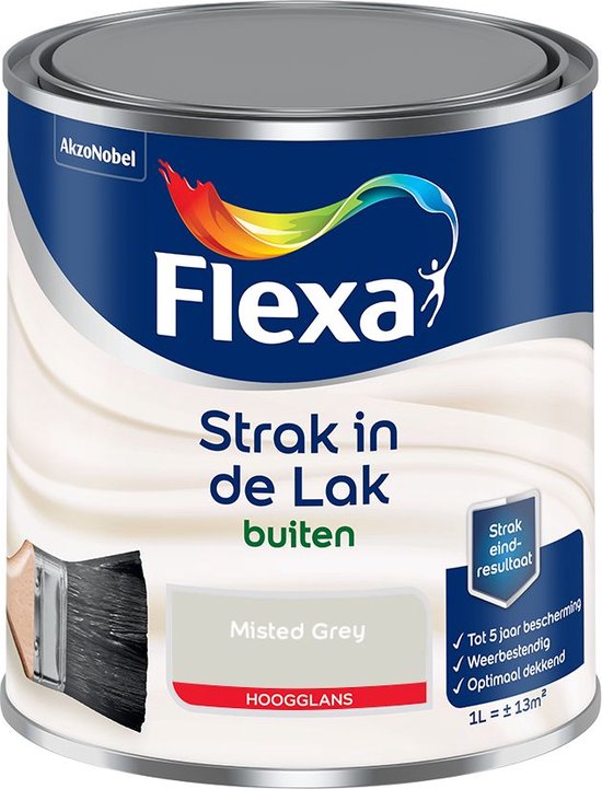 Flexa - Strak in de Lak Buitenlak Hoogglans - Misted Grey - Meng ...
