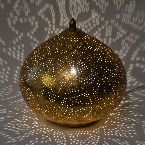 Oosterse metalen tafellamp Filigrain onion klein | Ø 30 cm | metaal ...