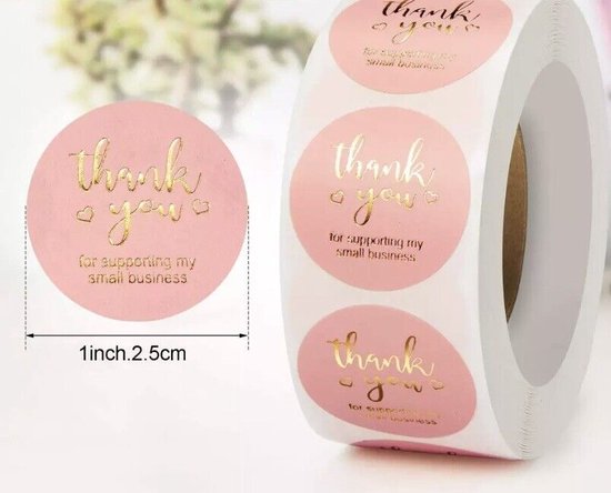 Thank you stickers- 500 stickers - 25 mm - Bedankt stickers - op rol - Thank you For... | bol.com