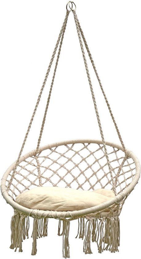 Hangstoel - met kussen - tot 120kg - crème | bol