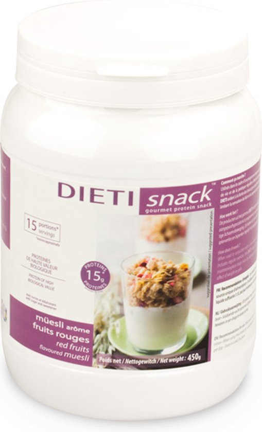Dietisnack | Muesli | Rode Vruchten | Voordeelbus | 1 x 450 gram ...
