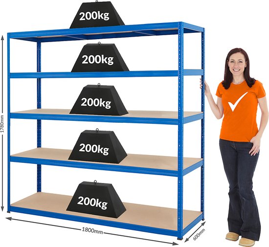 Certeo rek voor zwaar belastbare belasting | HxBxD -178x180x60cm ...