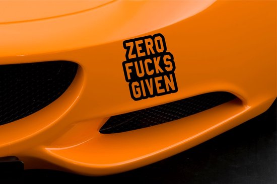 Bumpersticker - Zero Fucks Given - 10x8 - Zwart | bol.com