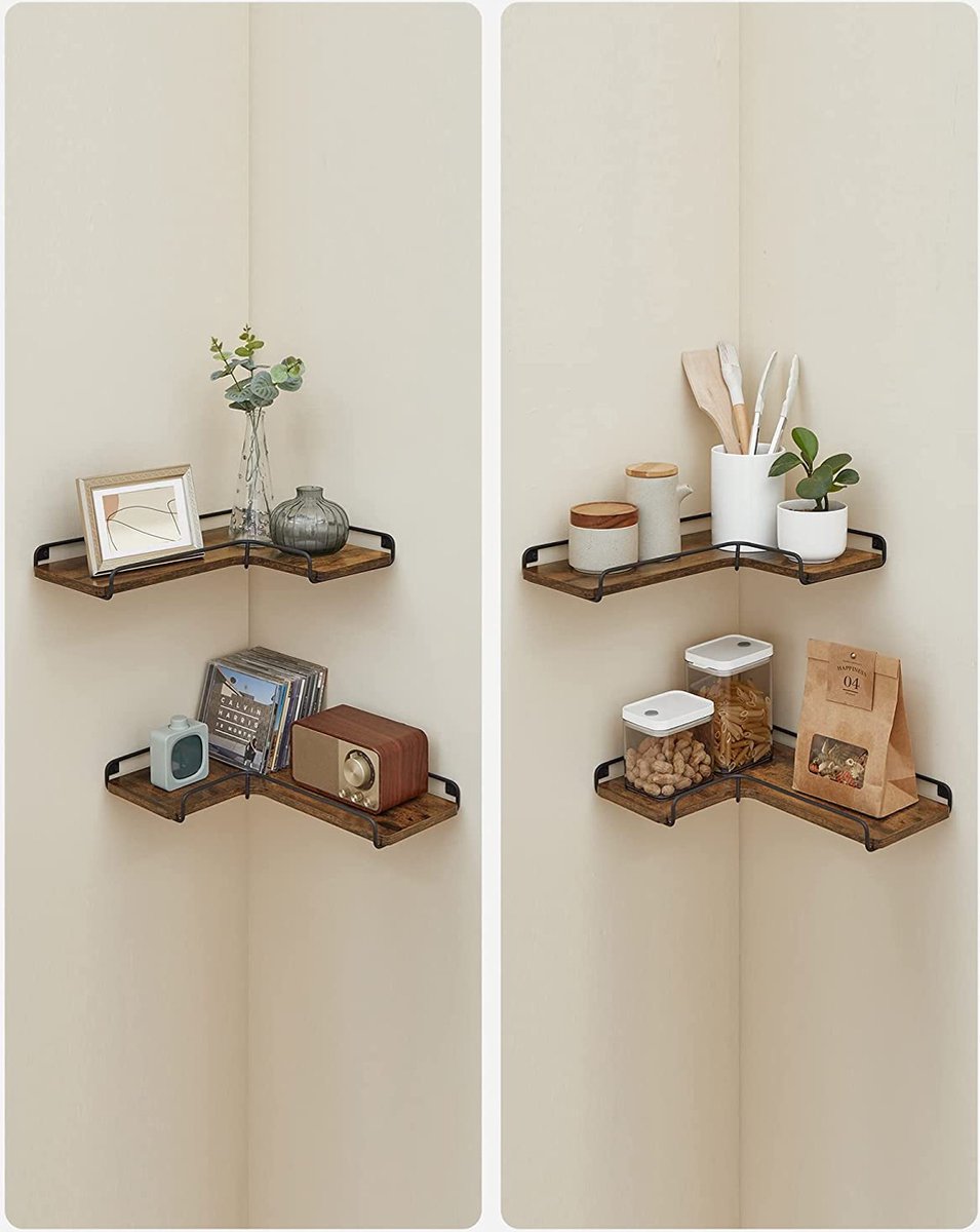 L-vormige hoekplank Set van 2 wandplanken Industrieel ontwerp ...