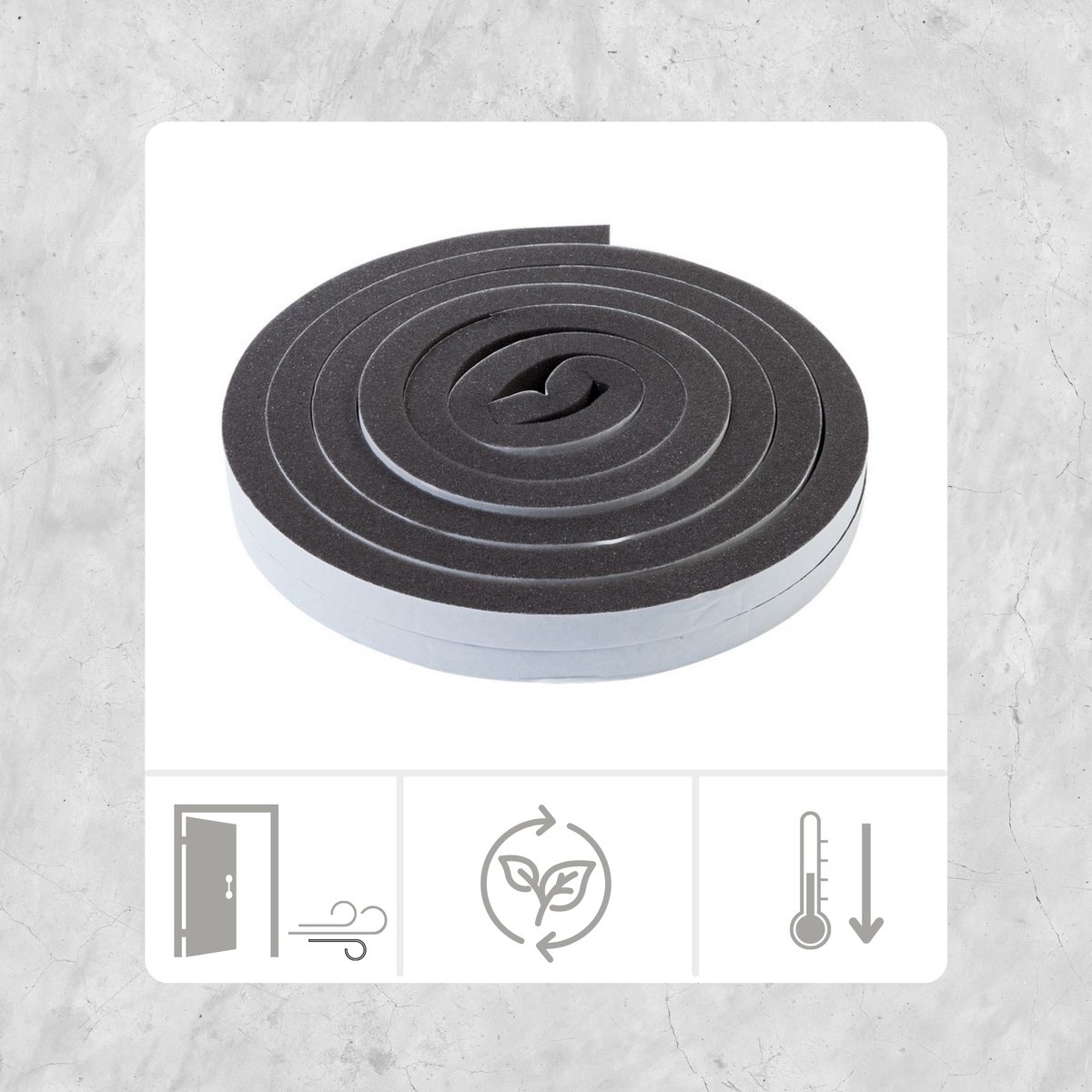 Orange85 Tochtstrip - Zwart Foam - 2 x 3.25 Meter - 17 x 17 mm - Extra ...
