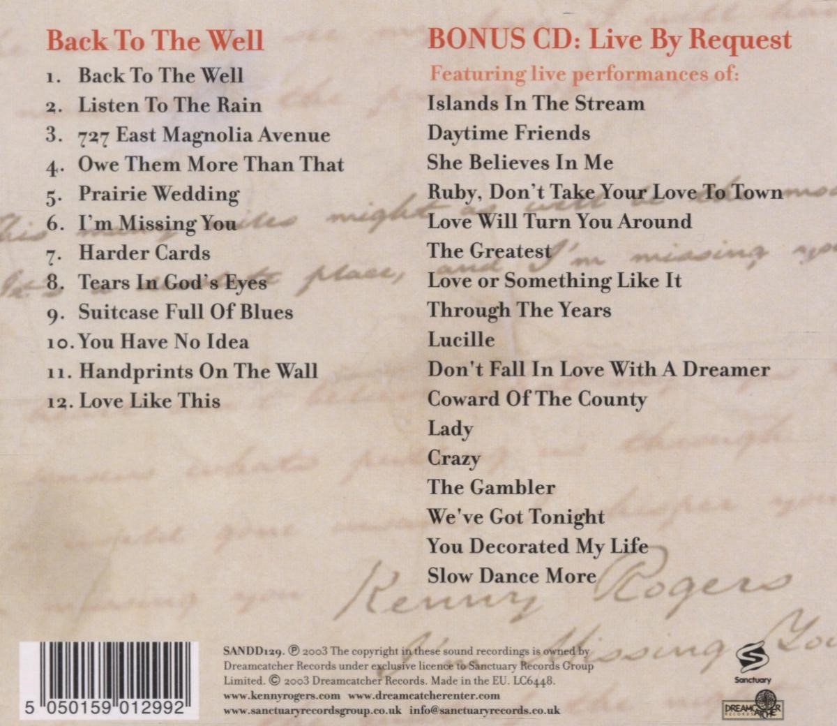 Kenny Rogers - Back To The Well / Live By Request (2 CD), Kenny Rogers ...
