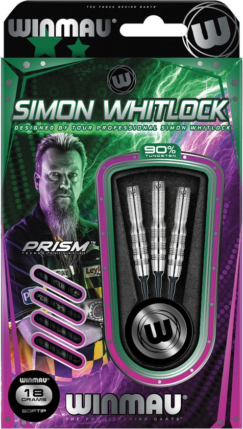 Winmau Simon Whitlock steeltip dartpijlen 22gr - 90% Tungsten | bol