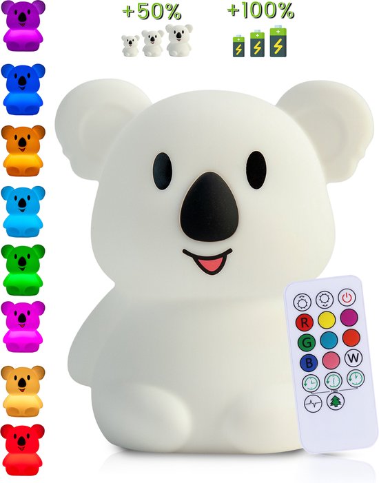 Kadoing Koala Nachtlamp (Groot) - met TAP-ON & Afstandsbediening ...