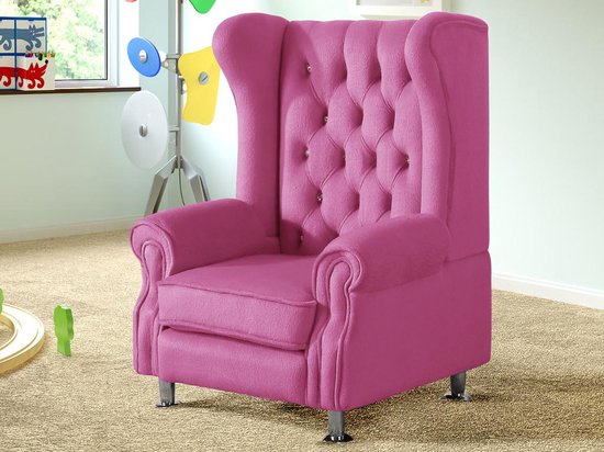 Vente-unique Kinderfauteuil van kunstleer IDOLE - Roze L 60 cm x H 76 ...