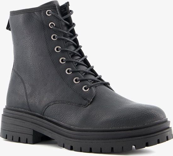 Blue Box dames veterboots - Zwart - Maat 36 | bol.com