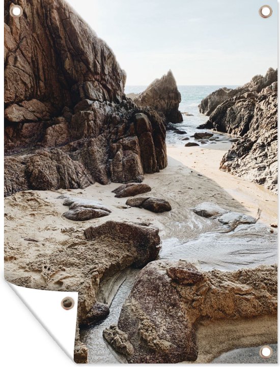 Tuinposter - Zomer - Stenen - Strand - Water - Tuin - 60x80 cm ...