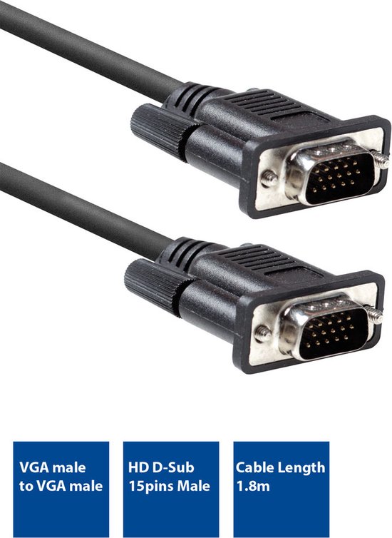 ACT VGA Kabel 2 meter | Male - Male | D-sub | AC3510 | bol.com