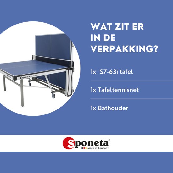 Sponeta® S7-63i Allround Compact Tafeltennistafel Indoor - Blauw ...