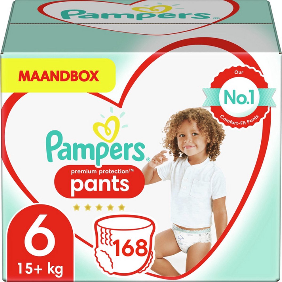 Pampers Premium Protection Pants Maat 6 - 168 Luierbroekjes Maandbox ...