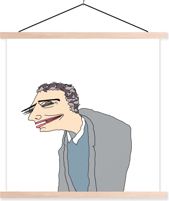 Posterhanger incl. Poster - Schoolplaat - Animatie van een blije man ...