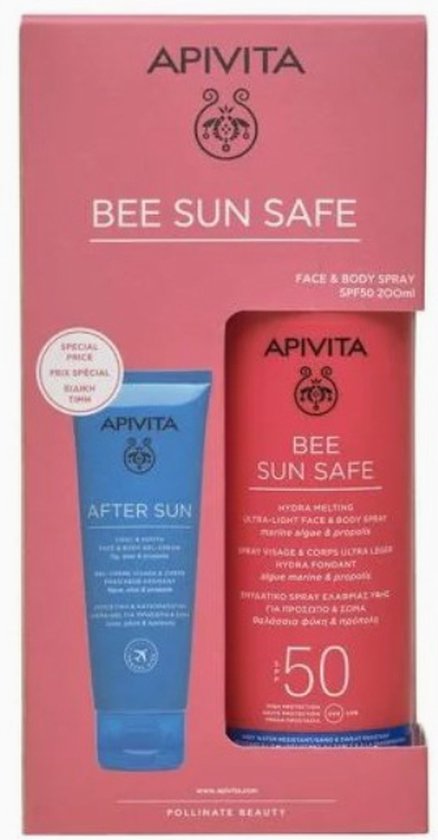 Apivita Pakket Suncare Bee Sun Safe Face & Body Spray + After Sun Gel ...