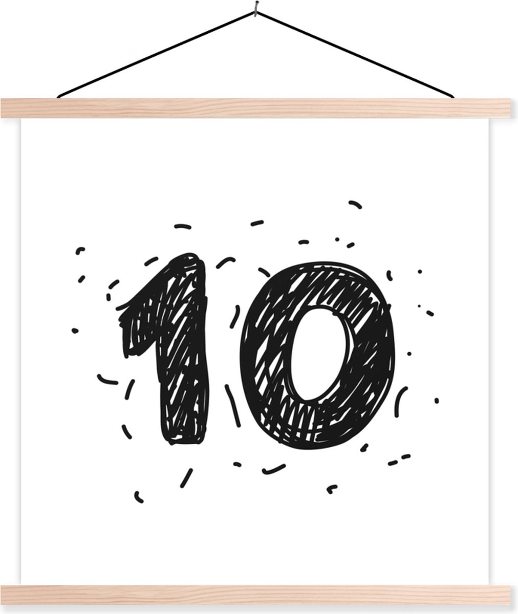 Posterhanger incl. Poster - Schoolplaat - Nummer 10 illustratie - 90x90 ...