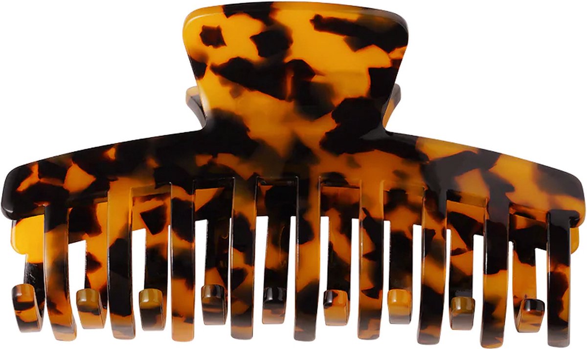 Gevlekte haarclip - haarklem - bruin zwart - dames | bol.com