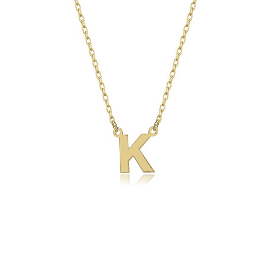 Letter K Initial Gold Plated Ketting Zilver (925 sterling) Trendy ...