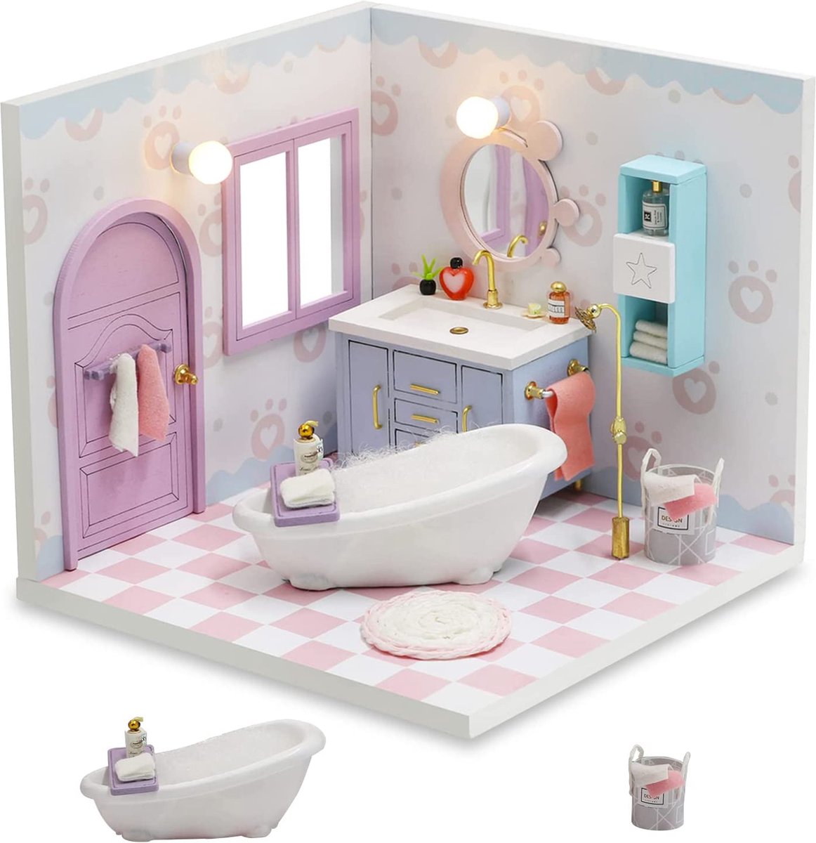 Premium Miniatuur Badkamer - Poppenhuis - Bouw je eigen Huis - DIY ...