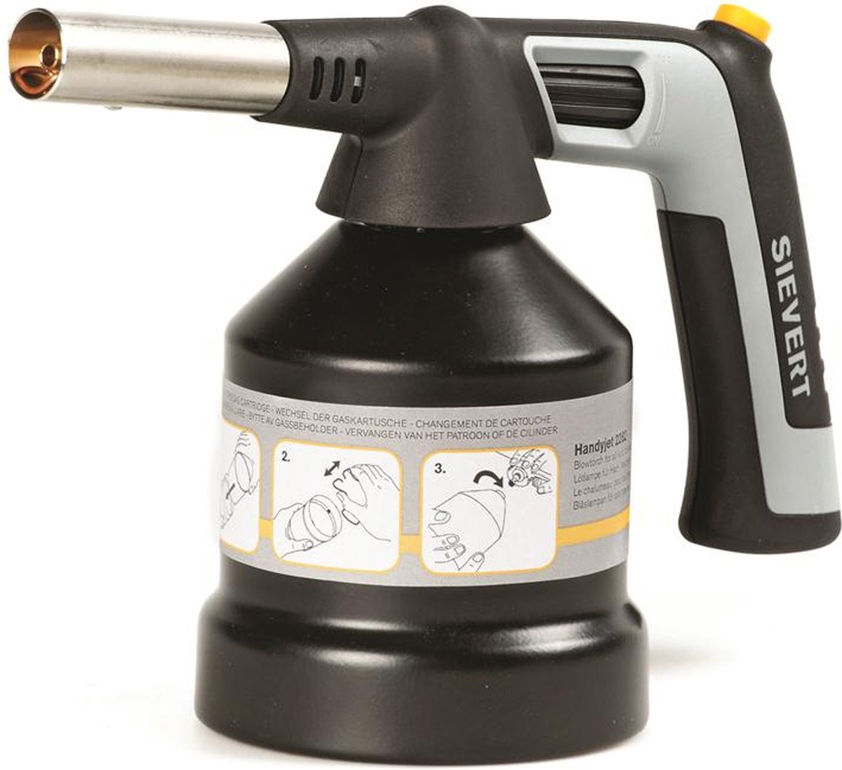 Sievert 2283 HandyJet Gasbrander - met piëzo-ontsteking - incl. 2 ...
