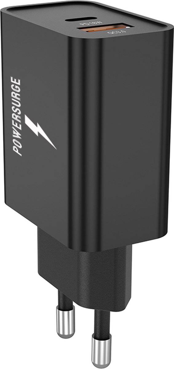 PowerSurge - Oplaadadapter- USB-A - USB-C - Twee toestellen samen | bol