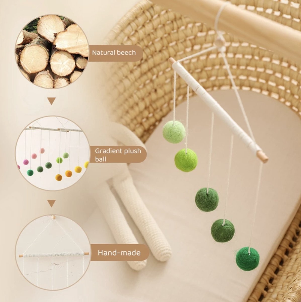 Salu Baby Mobile Gobbi - Visuel Montessori Mobile - Mobile Naturel ...