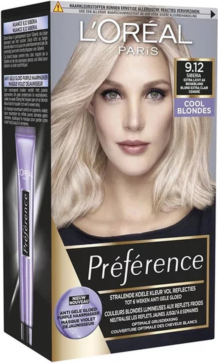 L'oréal Paris Préference 9.12 - Haarverf - Cool Blond - zeer licht ...
