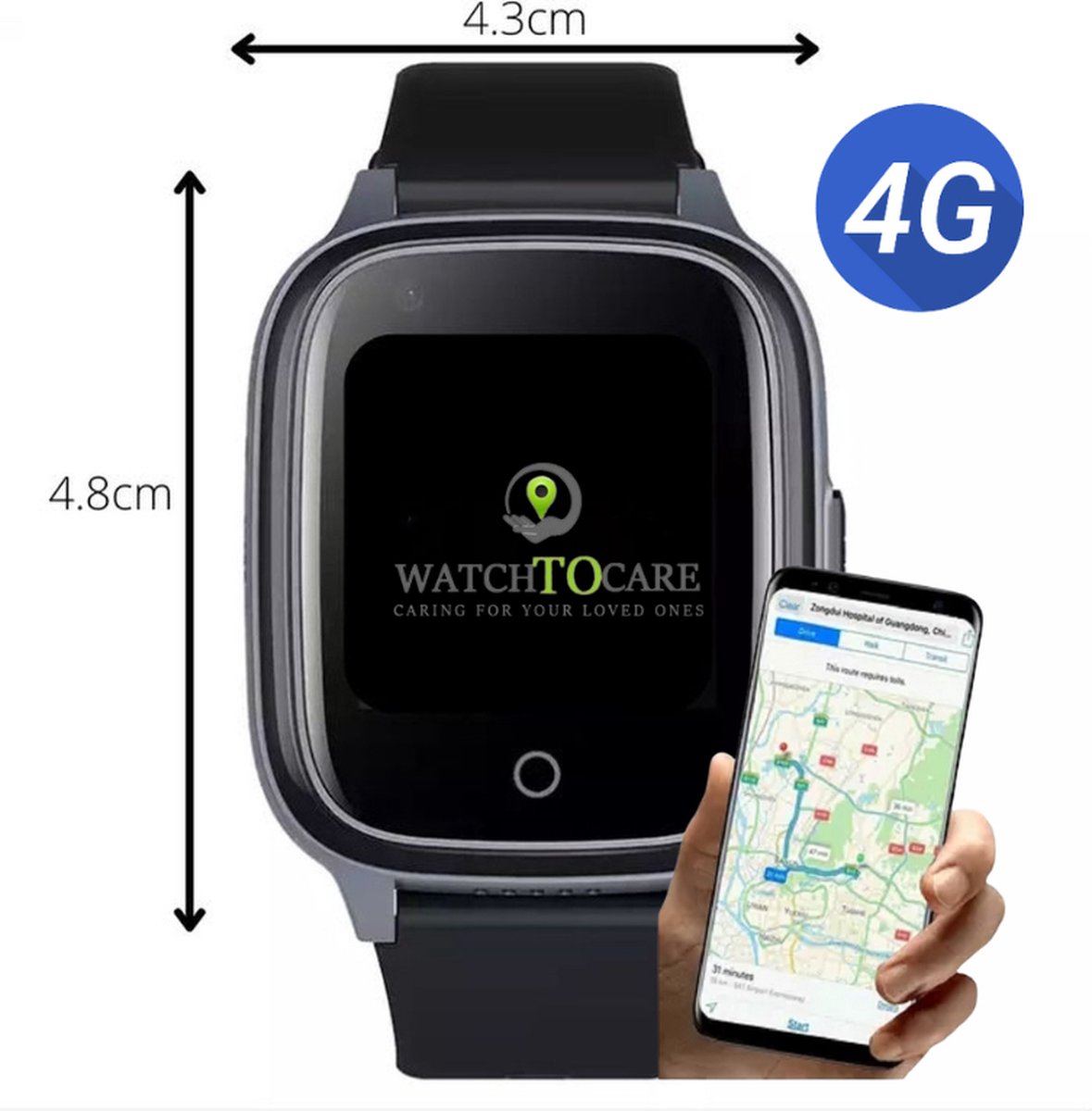 WatchToCare® WTC31 K - GPS tracker - GPS Horloge Kind - Smartwatch ...