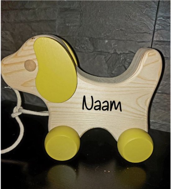 Houten trek hondje bedrukt | bol.com