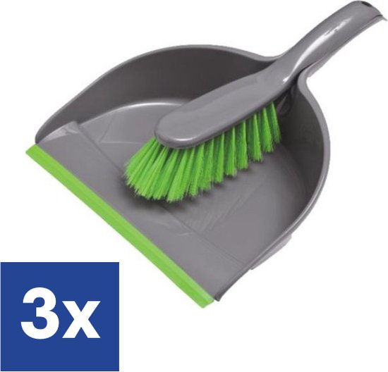 Compact Vuilblik met stoffer Cristal - 3 stuks | bol