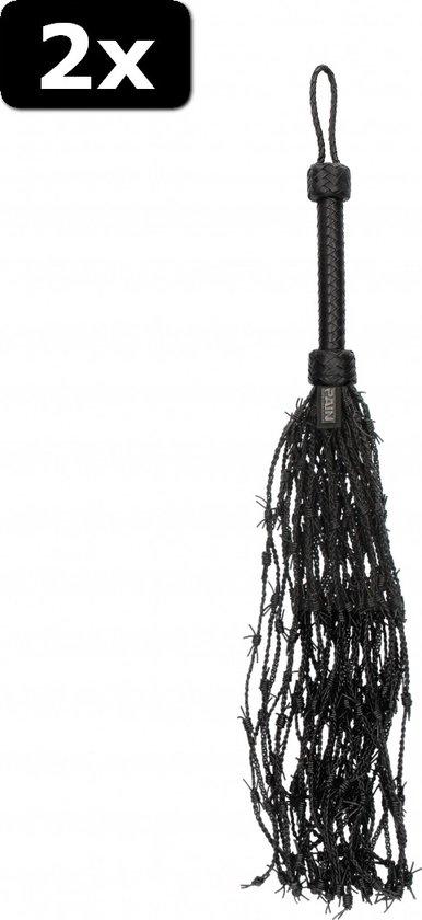2x Leather Barbed Wire Flogger - Black | bol