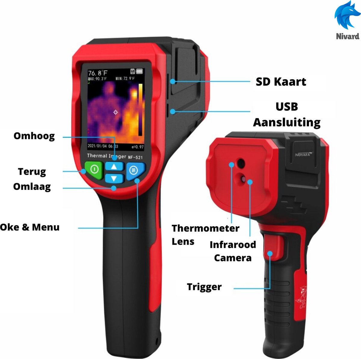 Nivard Warmtecamera - Warmte Camera Infrarood - Infrarood Camera ...